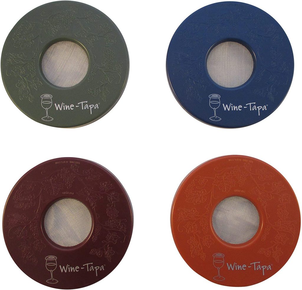 Wine Tapa Drinking Glass Covers – set of 4 No Spill Drink Covers ...